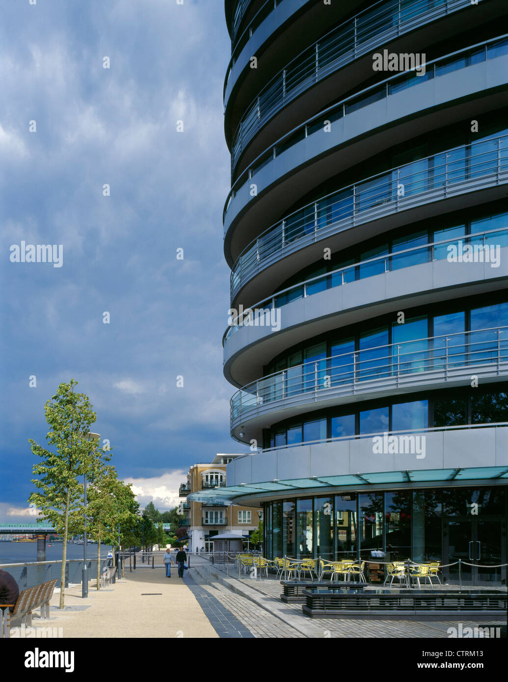 putney wharf development view looking over putney bridge Stock Photo ...