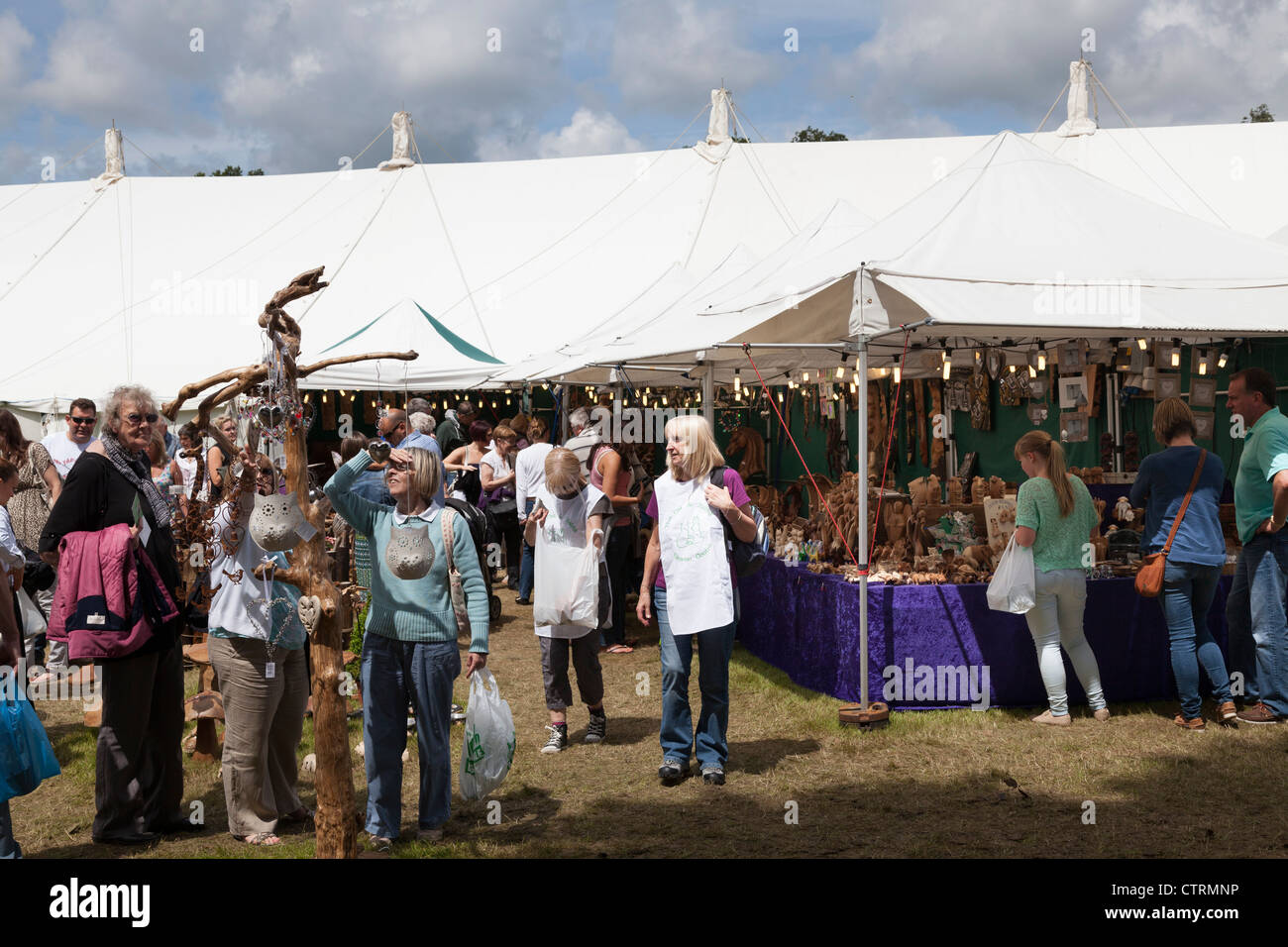 busy gifts and crafts tents at country show Stock Photo - Alamy