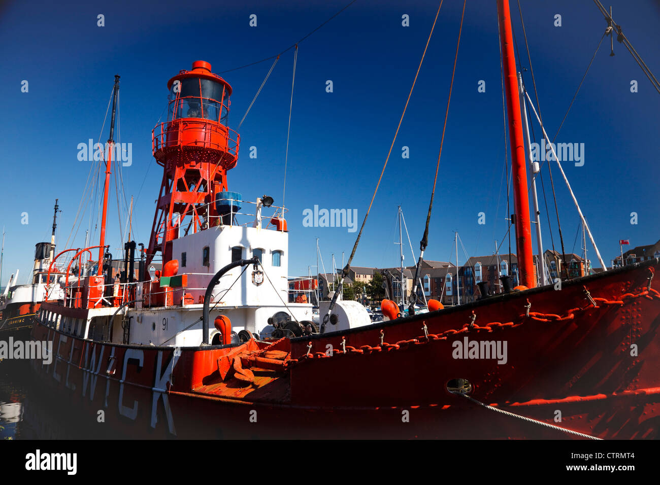 Lightship 91, "Helwick", moored as a floating museum exhibit in Swansea ...