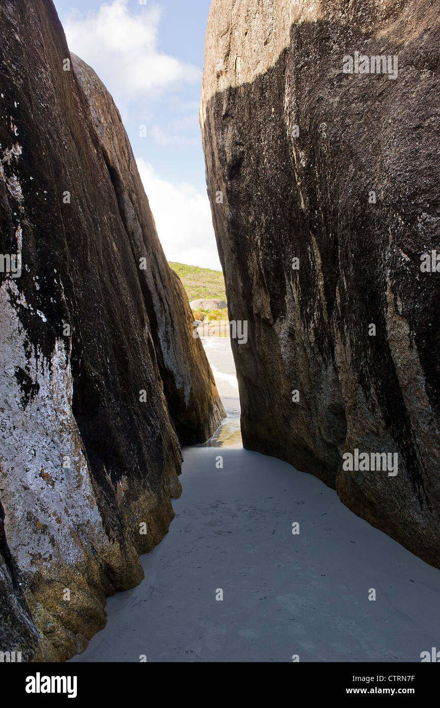The narrow entrance into Elephant Cove in Western Australia Stock Photo ...