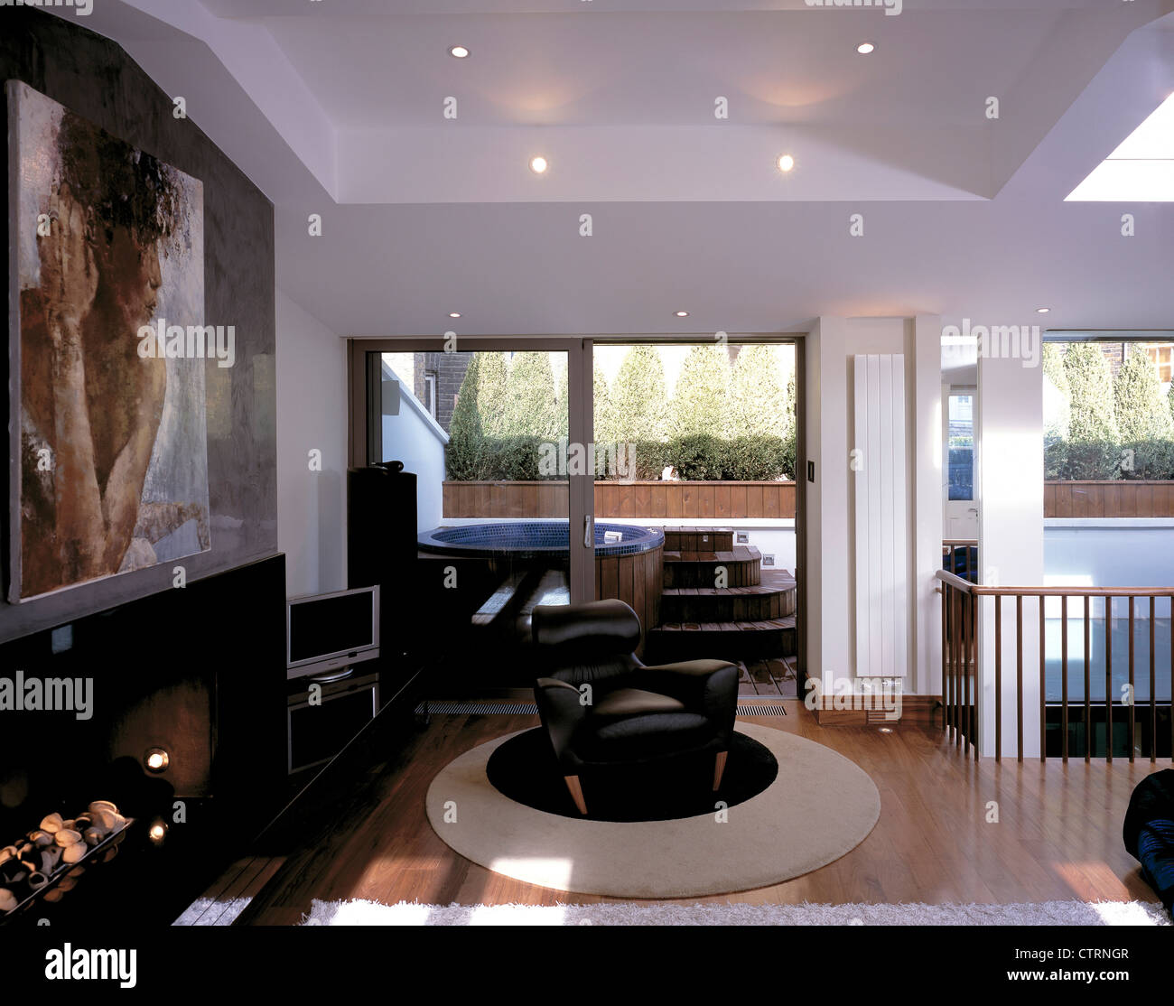 private house interior view - living room on top floor Stock Photo - Alamy