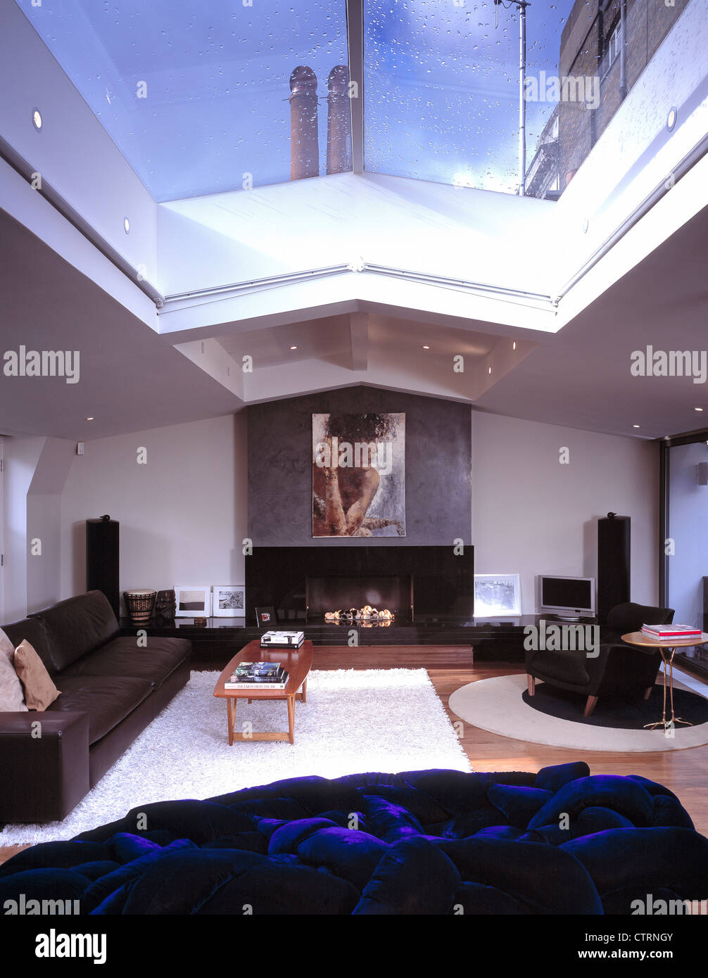 private house interior view - living room on top floor Stock Photo - Alamy