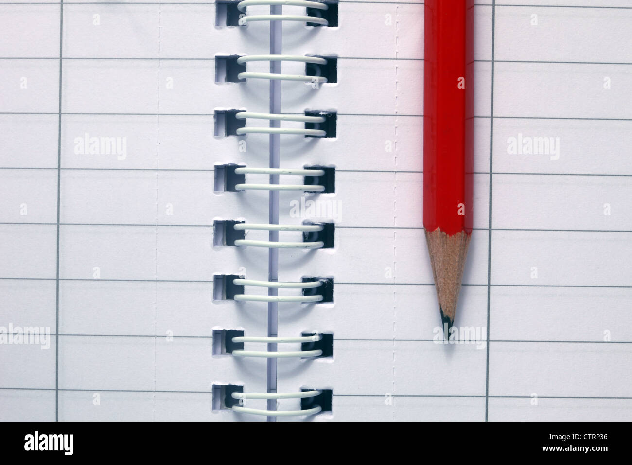 Pencil on white note book Stock Photo - Alamy