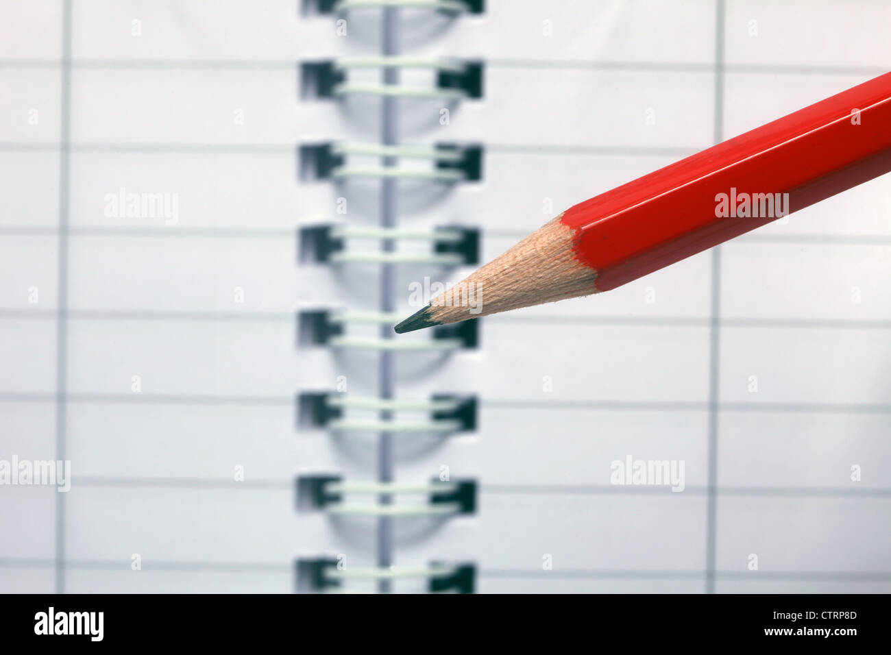Pencil on white note book Stock Photo - Alamy