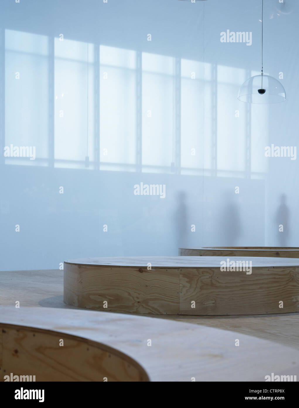 kunsthaus bregenz ground floor gallery with doug aitken exhibition-dusk ...