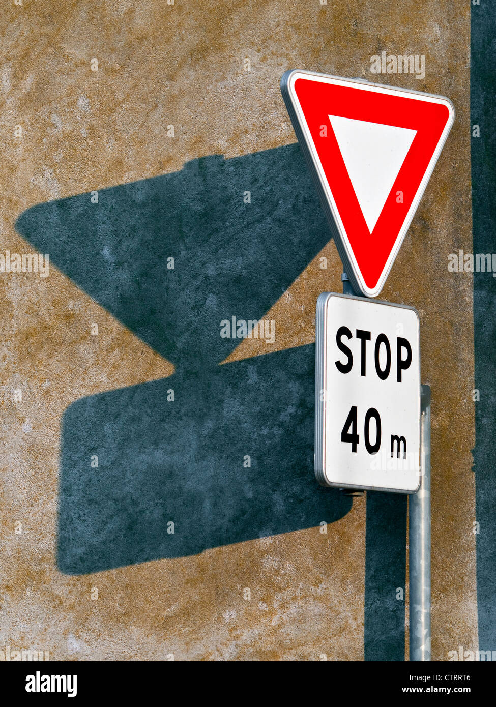 Roadside Stop sign - France Stock Photo - Alamy