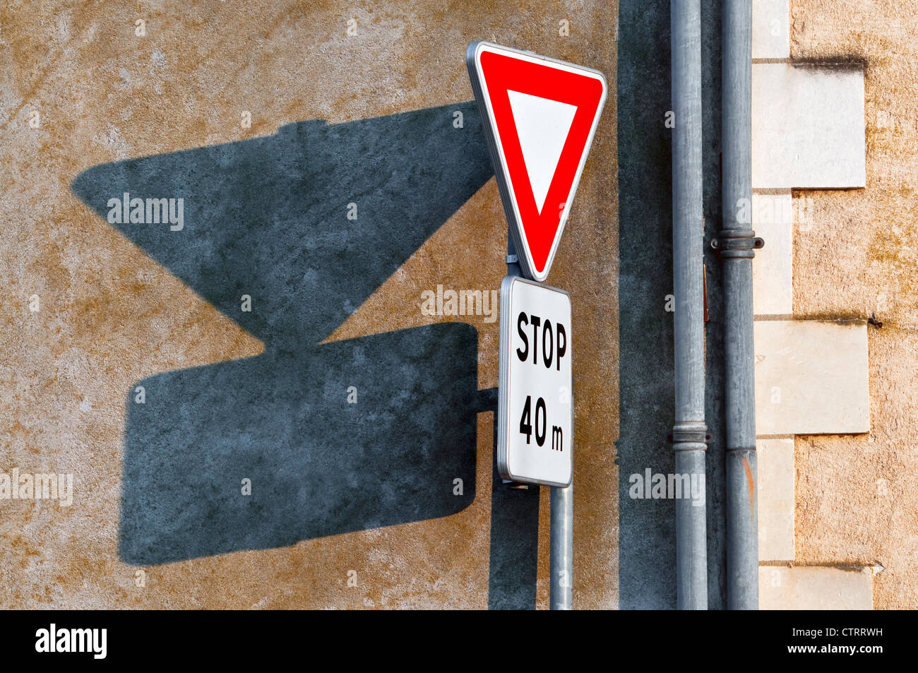 Roadside Stop sign - France Stock Photo - Alamy