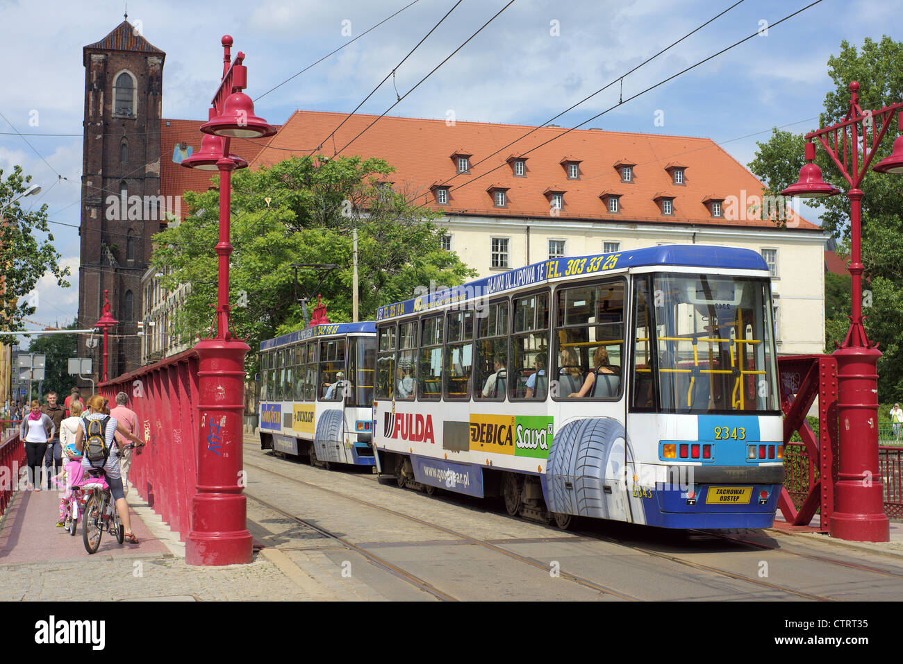 Wroclaw Tram on Most Piaskowy Bridge Poland Stock Photo - Alamy