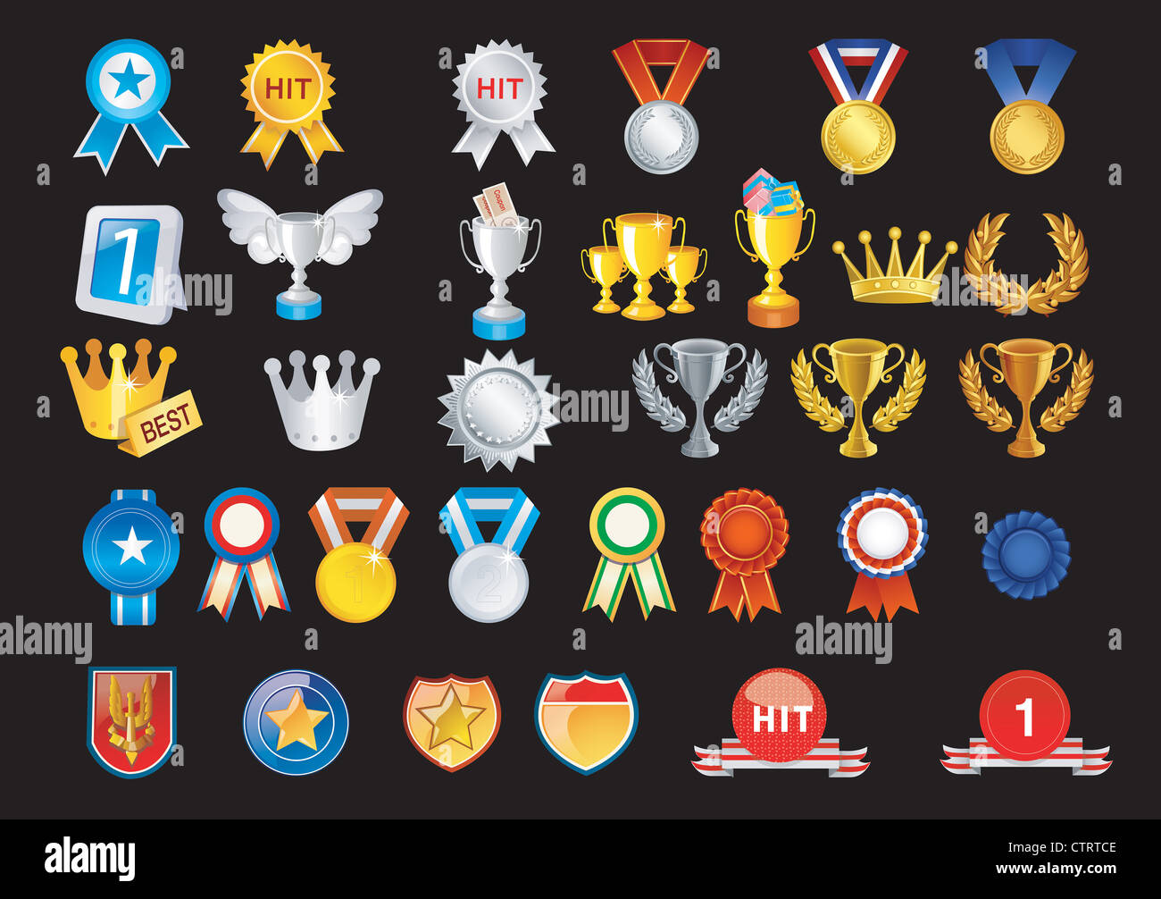 Set of trophies hi-res stock photography and images - Alamy