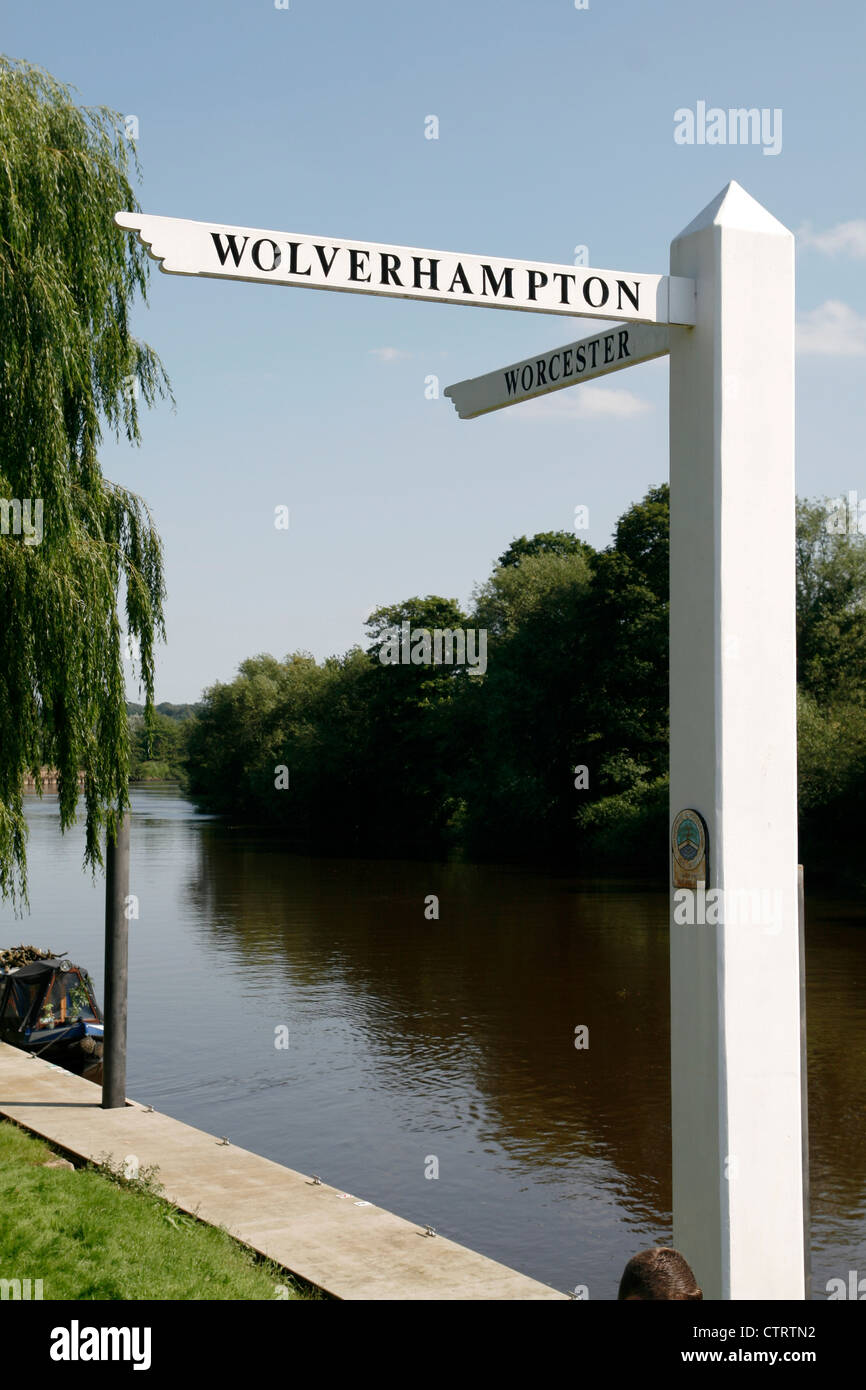 Canal distance signs Stourport on Severn Worcestershire England UK ...