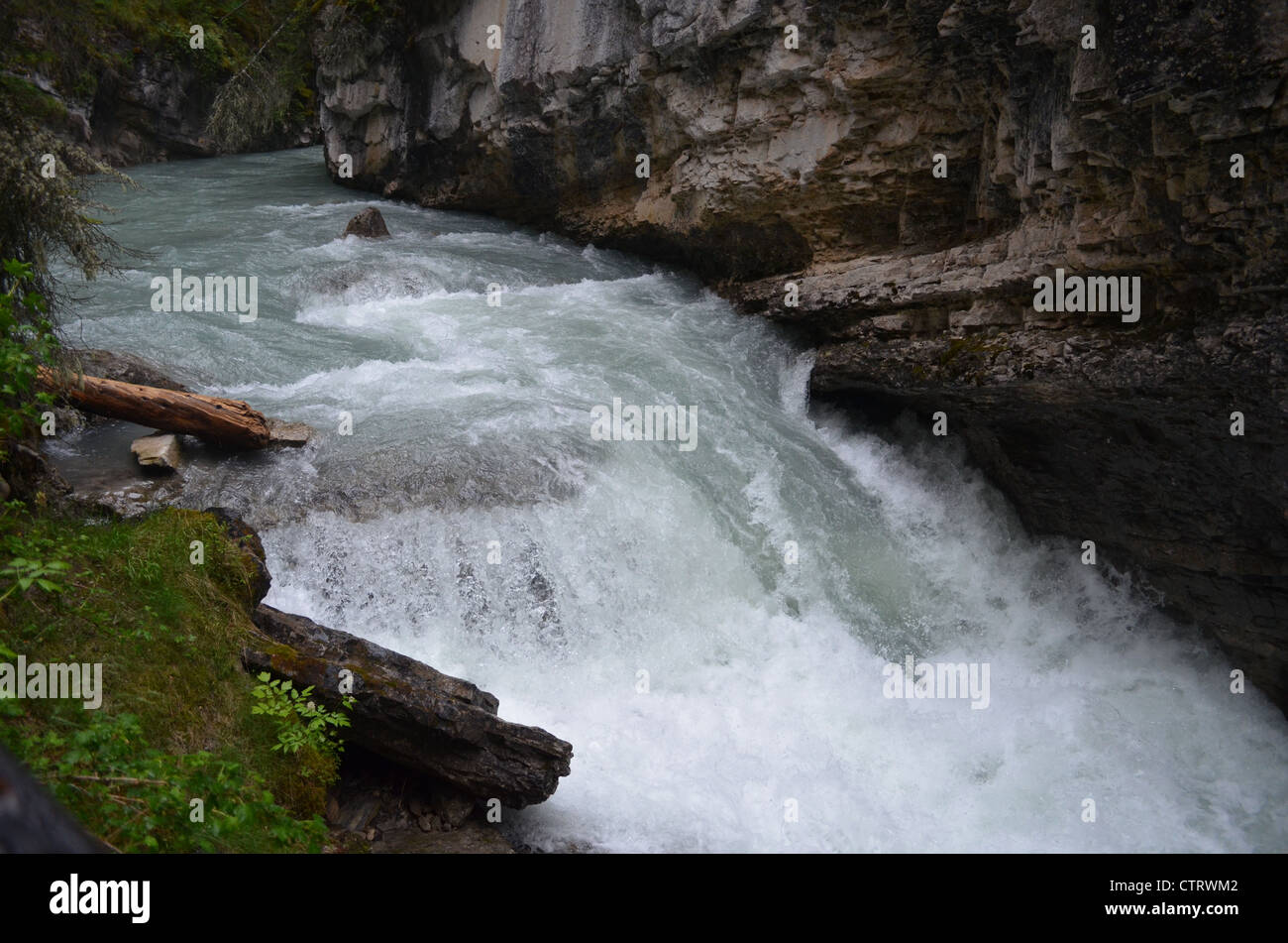 A waterfall in a canyon in Canada Stock Photo - Alamy