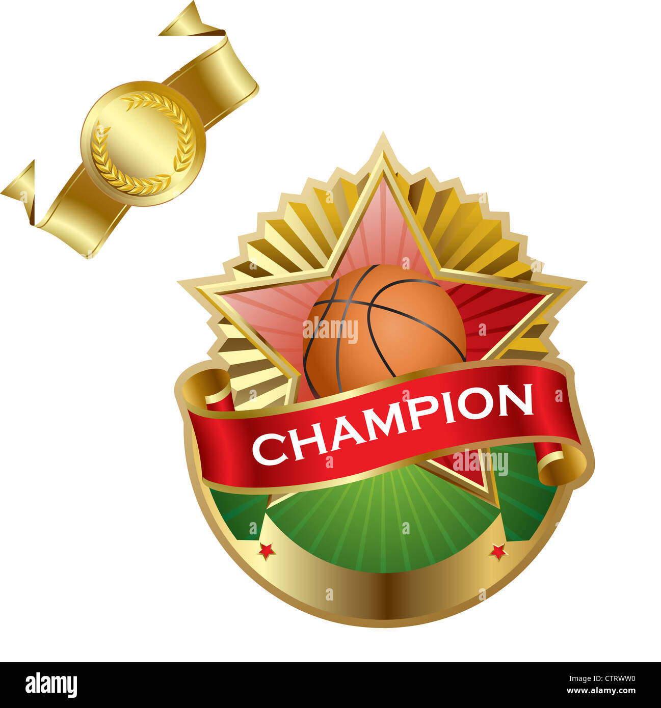 isolated Emblem of sport champion Basketball Stock Photo - Alamy