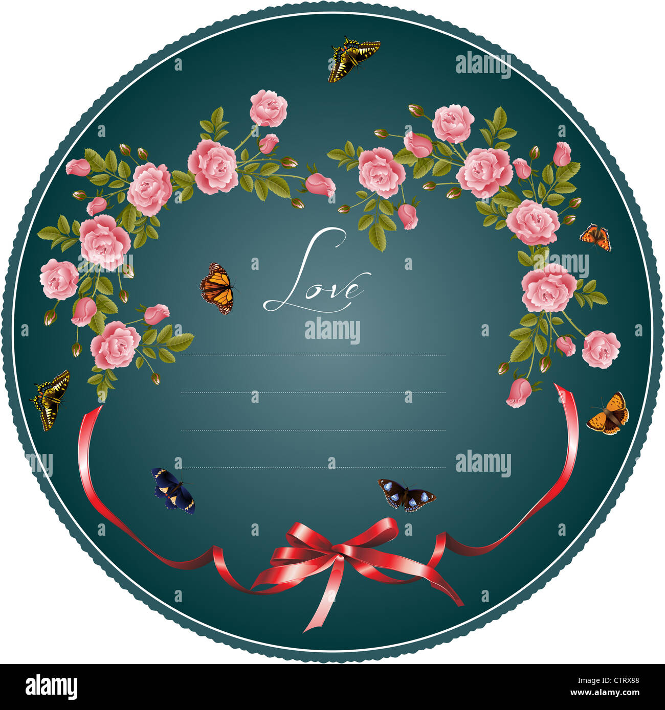 Romantic vector background with flower Stock Photo - Alamy
