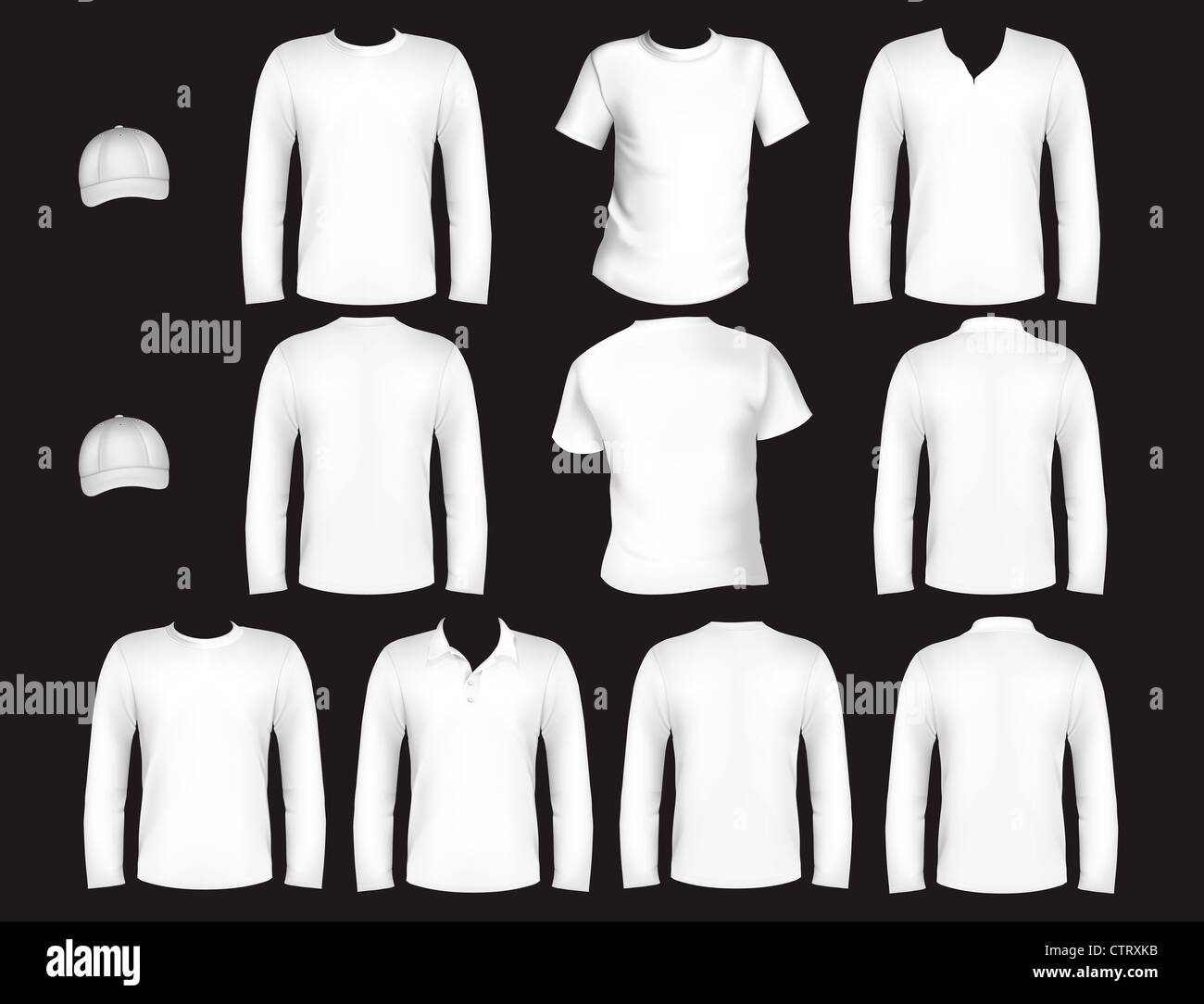 t-shirt design template and cap Stock Photo - Alamy