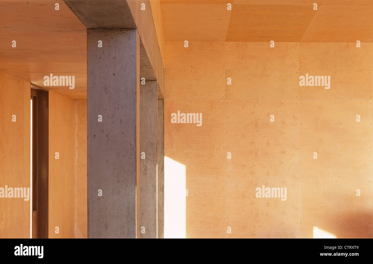 letterfrack furniture college library interior: plywood and concrete ...