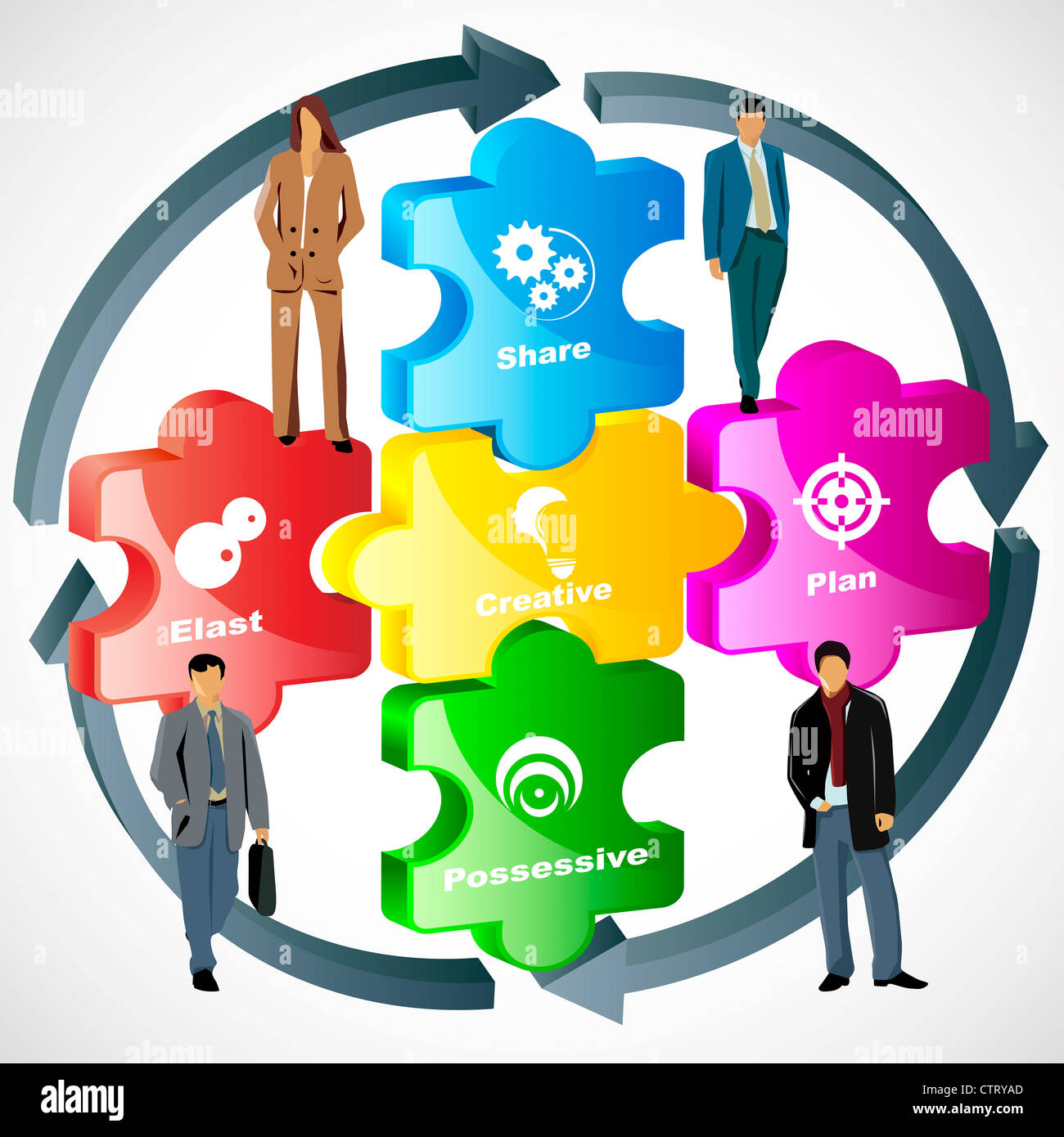 illustration of business strategy and background Stock Photo - Alamy