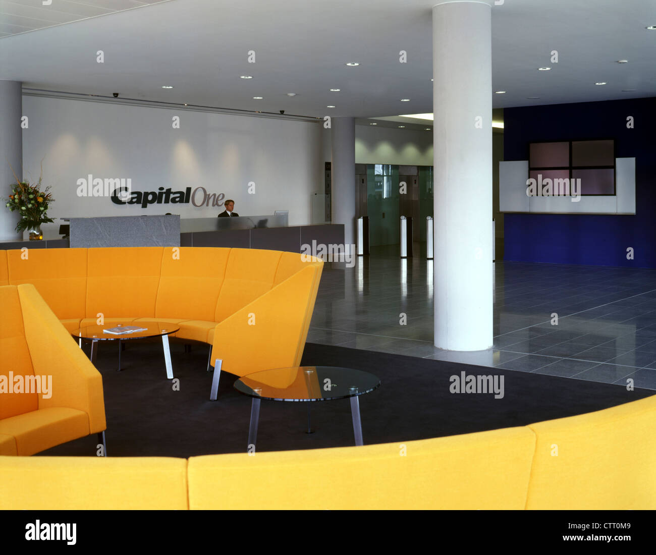capital one building, loxley house reception desk Stock Photo - Alamy