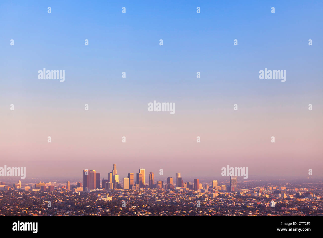Dusk view over Los Angeles, California Stock Photo - Alamy