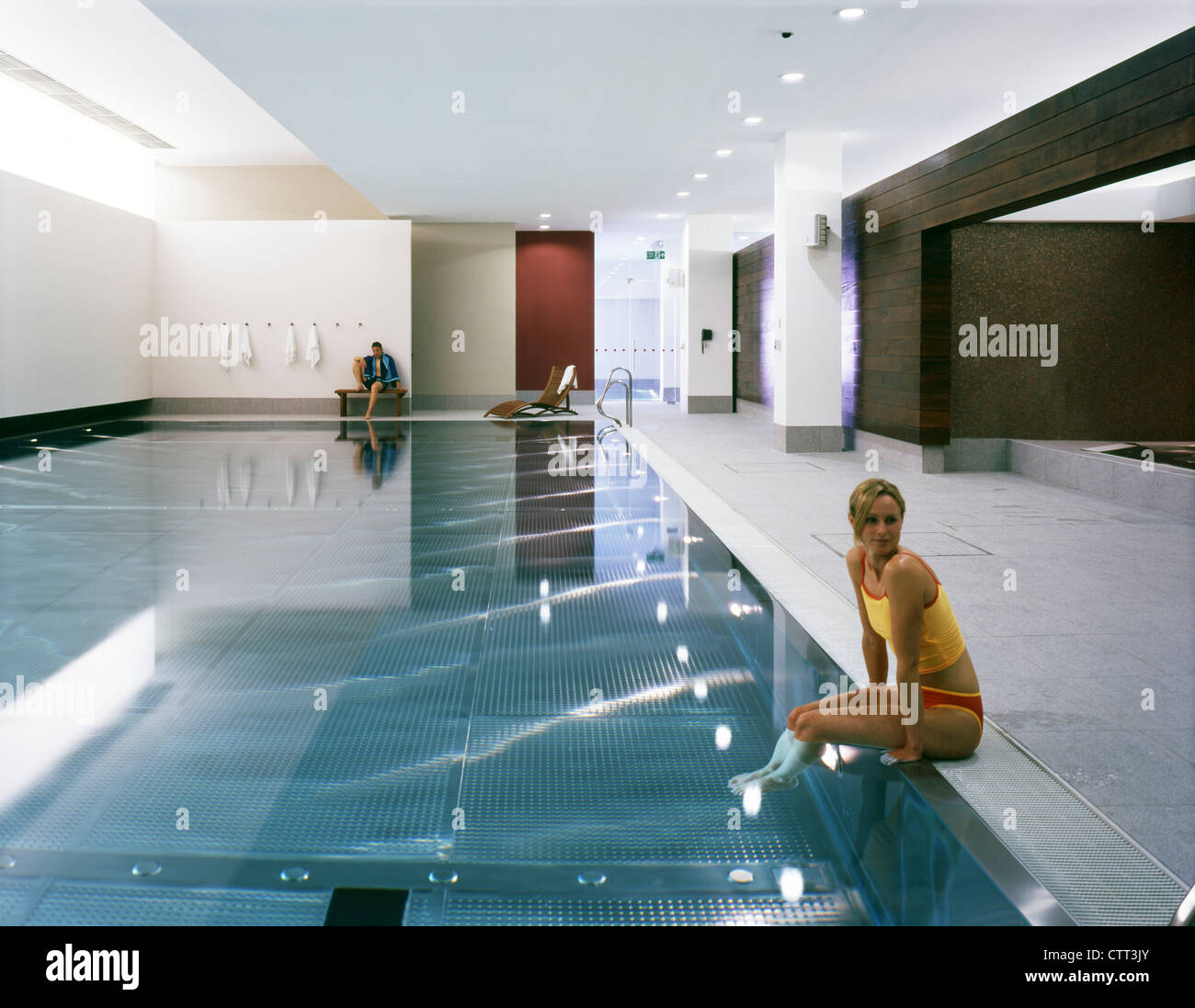 holmes place overall of main swimming pool to changing rooms Stock ...