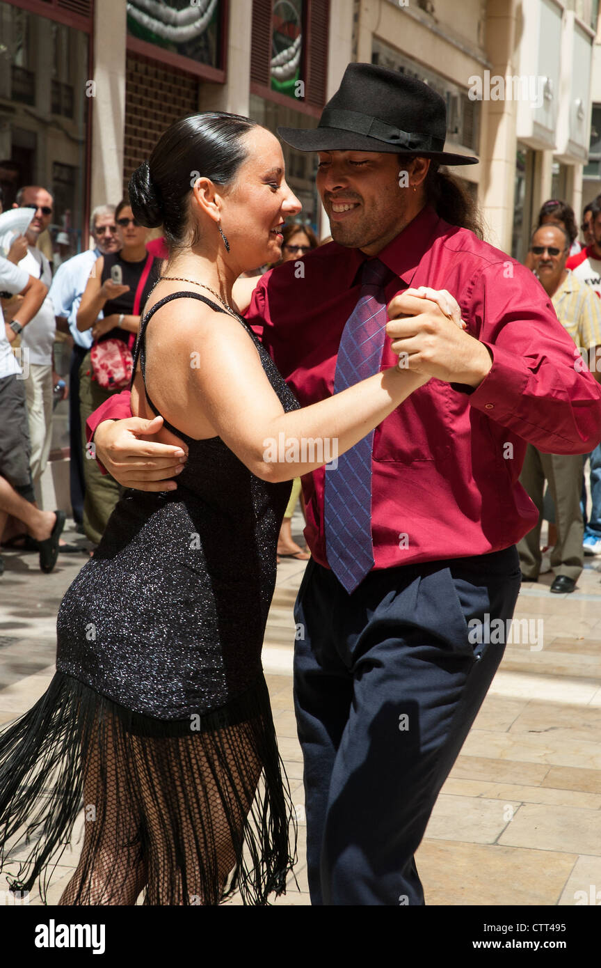 Tango dancing in city centre, Malaga, Spain Stock Photo - Alamy