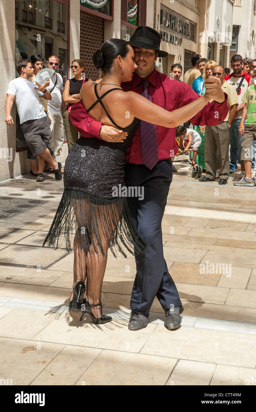 Tango dancing in city centre, Malaga, Spain Stock Photo - Alamy