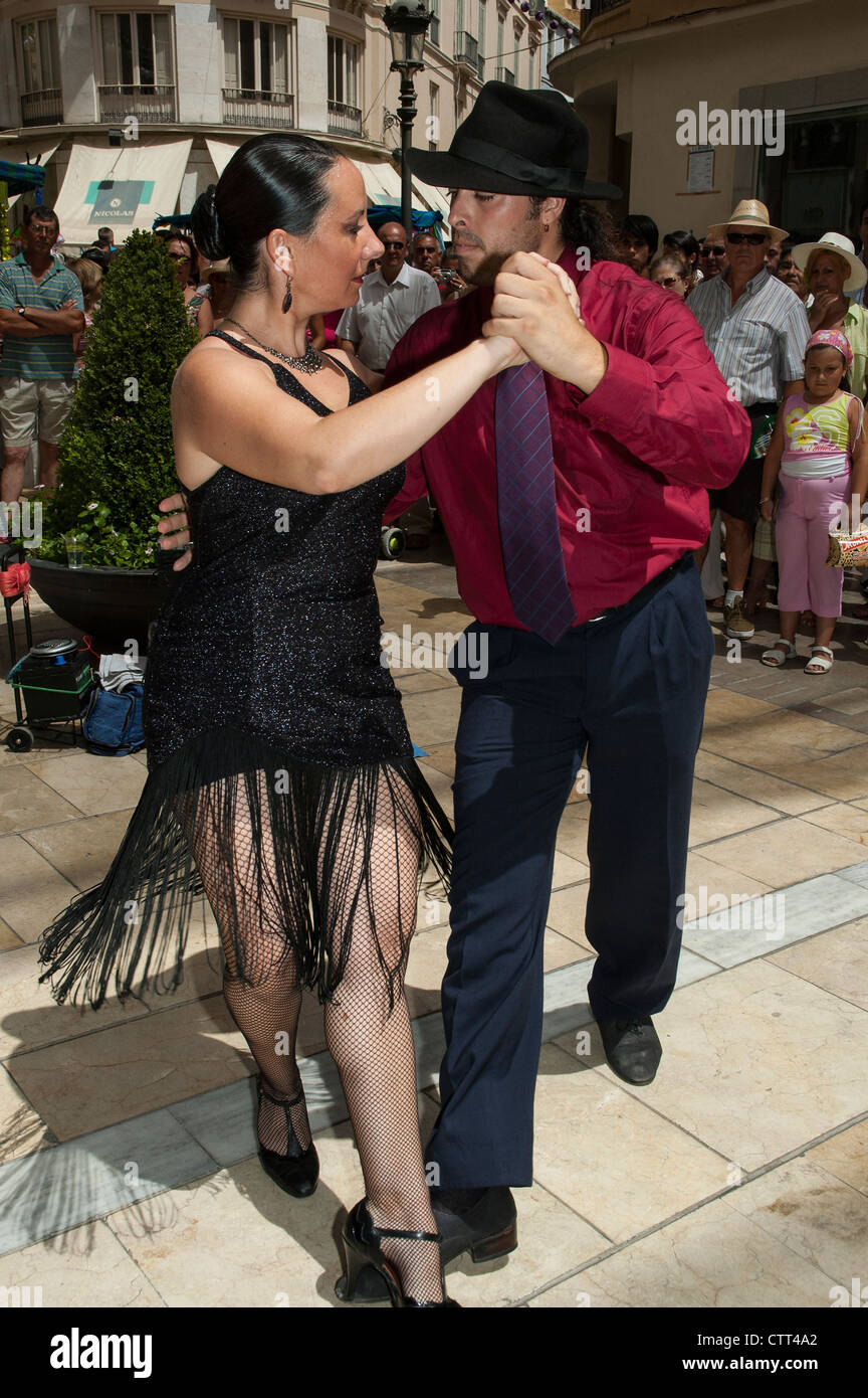 Tango dancing in city centre, Malaga, Spain Stock Photo - Alamy
