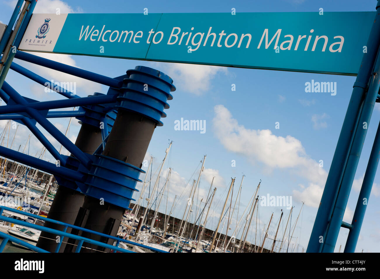 Welcome to Brighton Marina Sign Stock Photo - Alamy