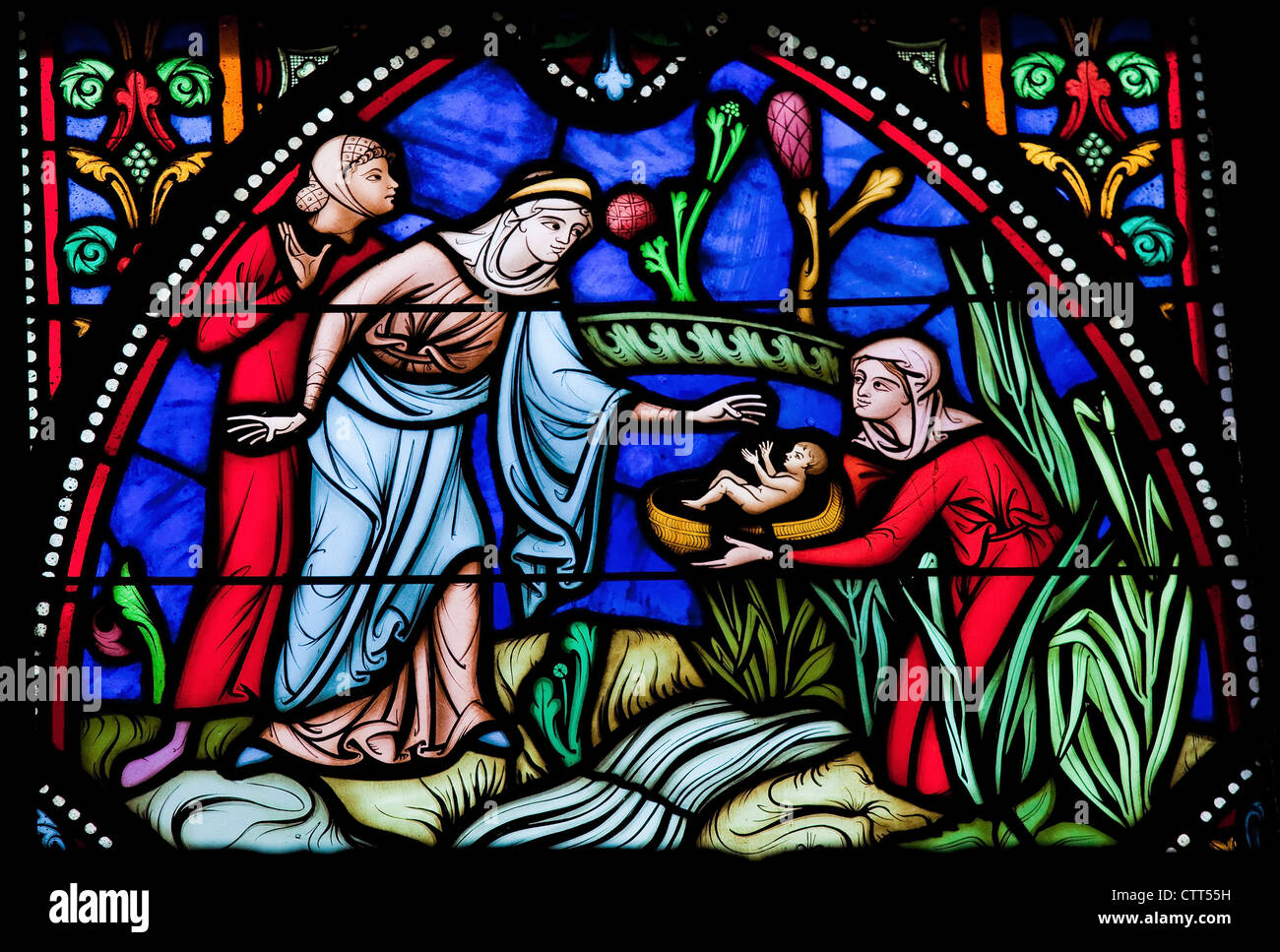 Moses is rescued from the Nile by pharaohs daughter Stock Photo - Alamy