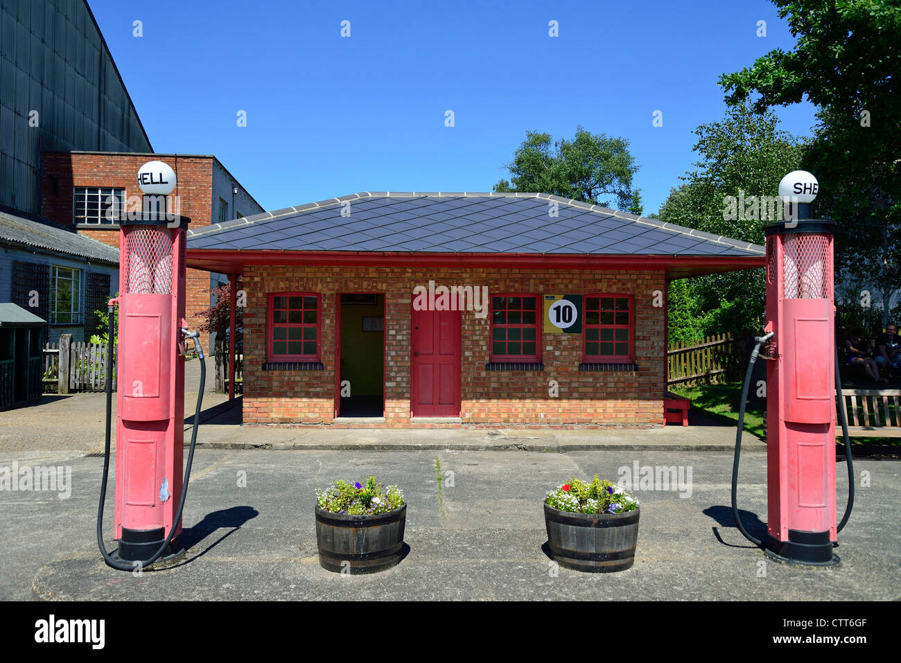 Shell Petrol Pagoda in Brooklands Museum, Brooklands, Weybridge, Surrey ...