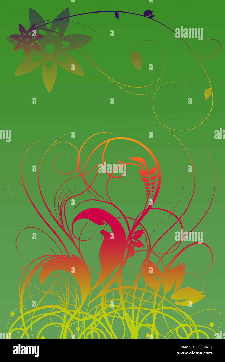 Beautiful illustrated flower background design with gradient Stock ...