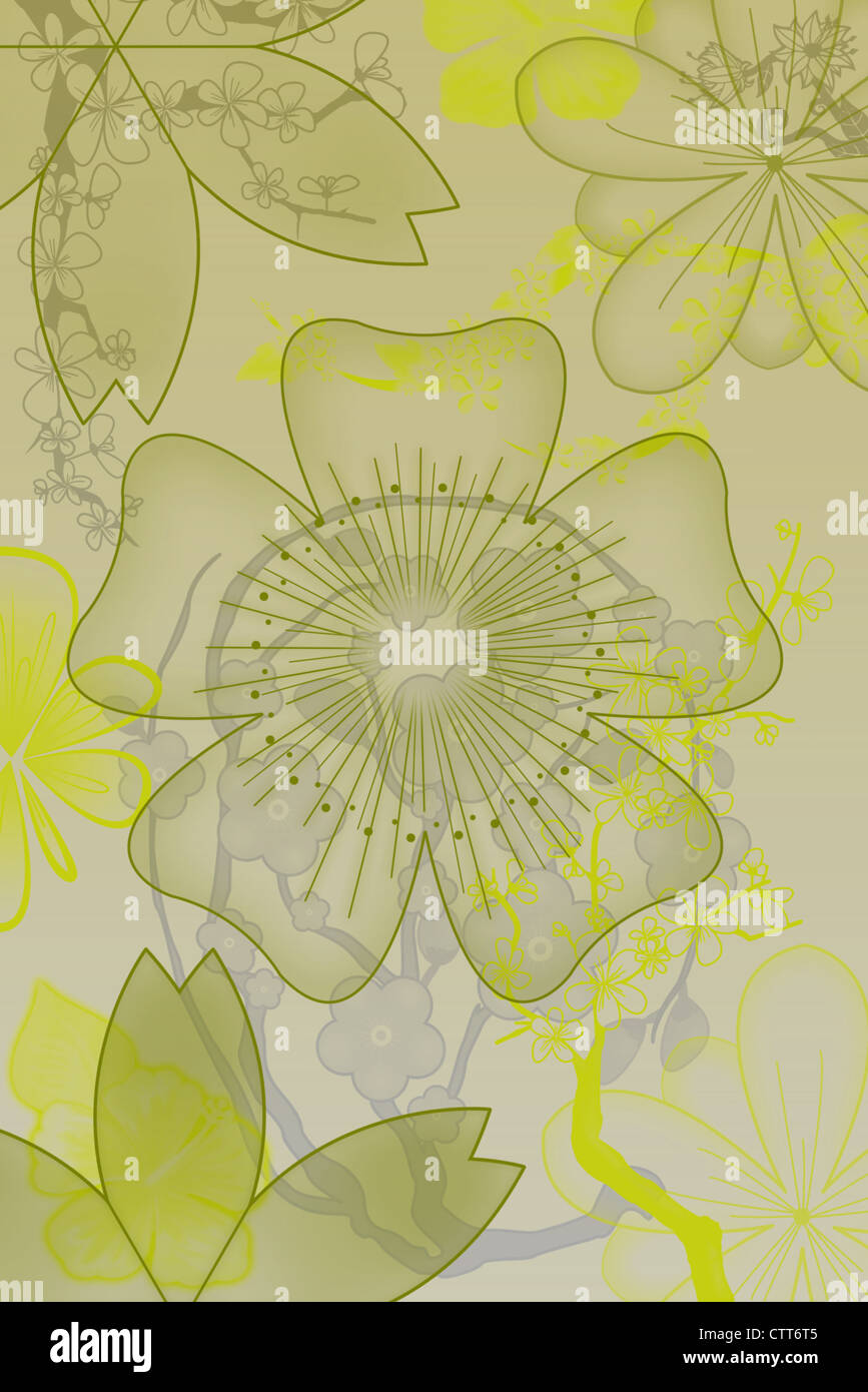 Beautiful illustrated flower background design with gradient Stock ...