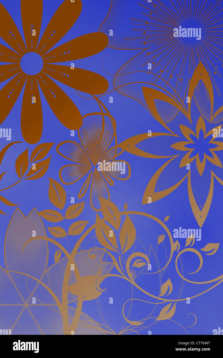 Beautiful illustrated flower background design with gradient Stock ...