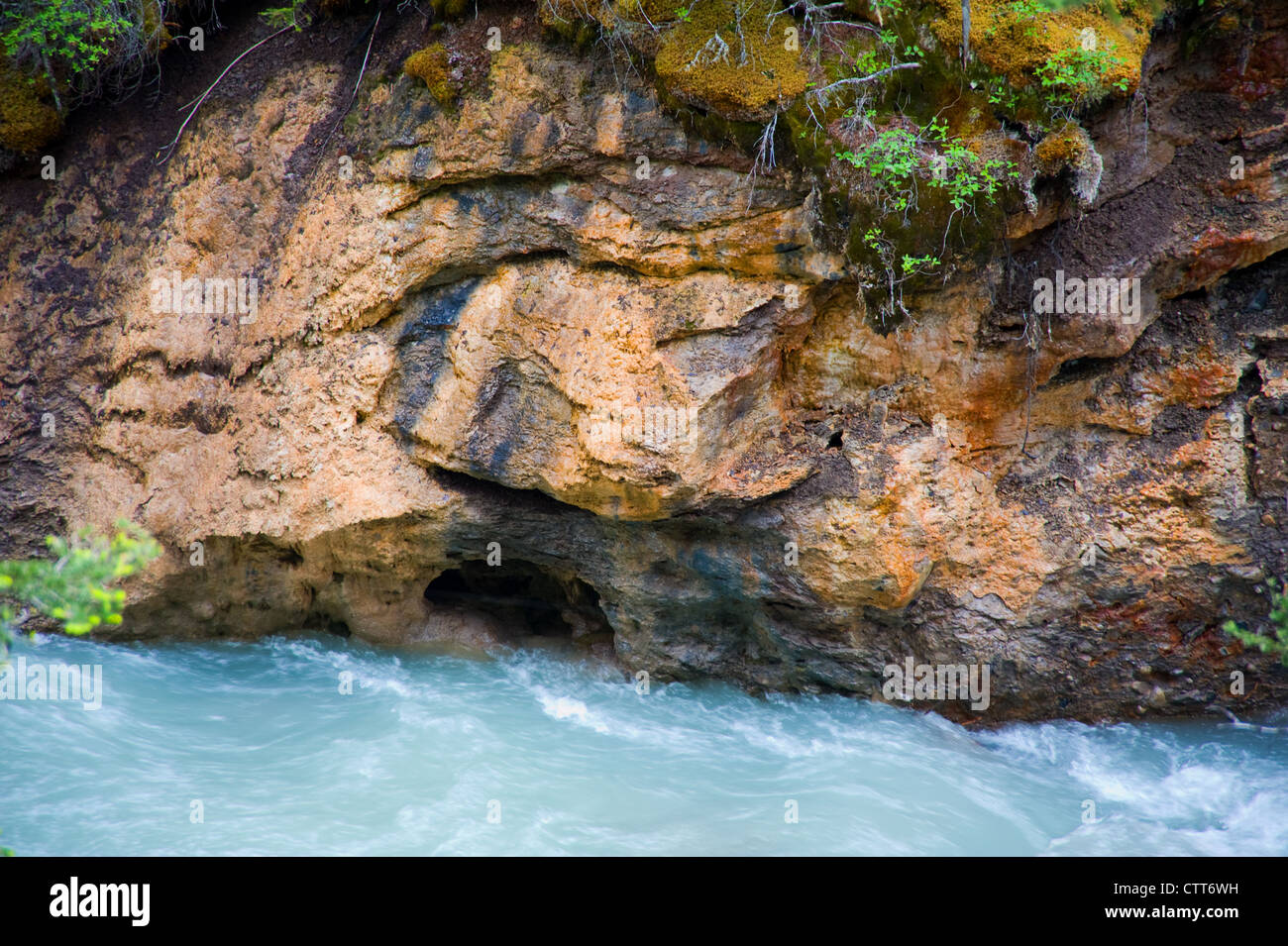 Johnston Creek Banff National Park fast moving stream water Stock Photo ...