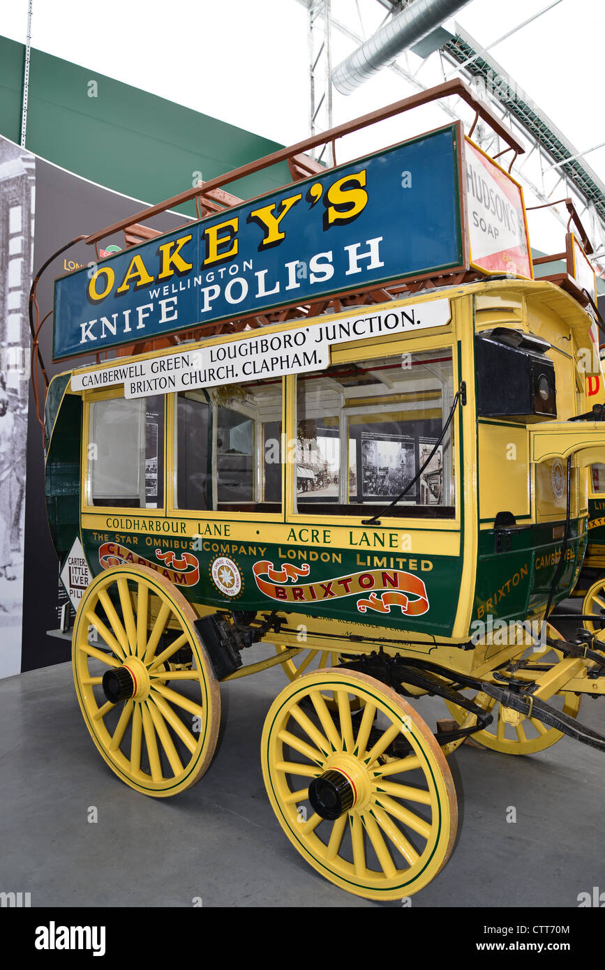 Horse bus in The London Bus Museum, Brooklands, Weybridge, Surrey ...