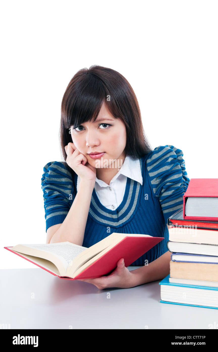 Attractive female student studying, portrait Stock Photo - Alamy