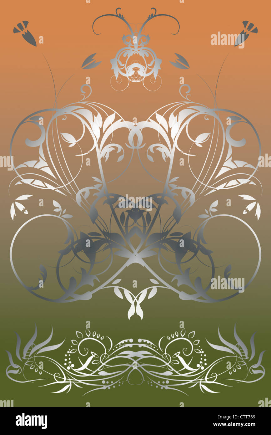 Beautiful illustrated flower background design with gradient Stock ...