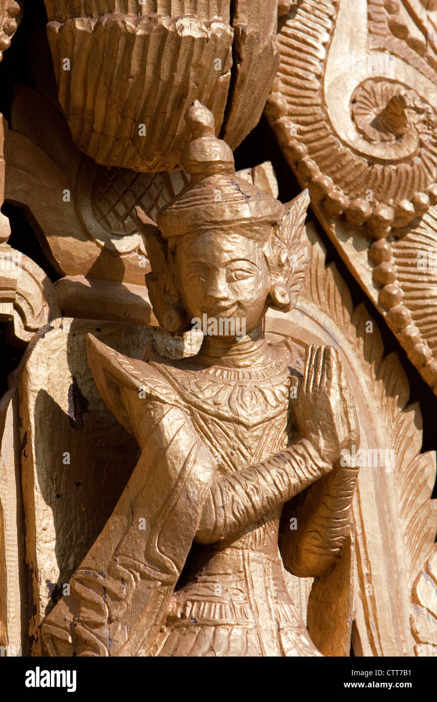 Bagan, Myanmar, Burma. Traditional Deity, a Nat, in Temple Decoration ...