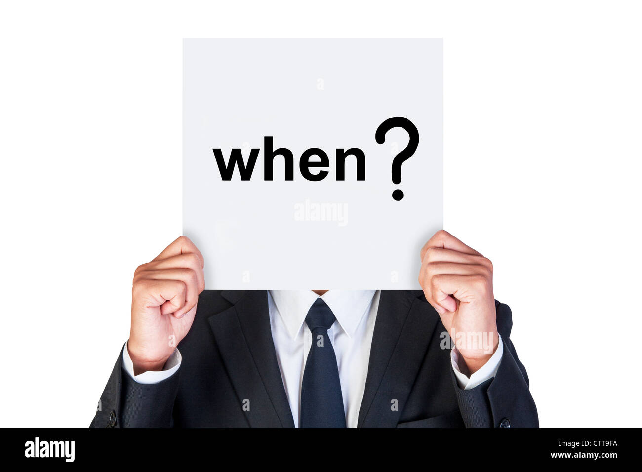 Businessman holding question mark hi-res stock photography and images ...