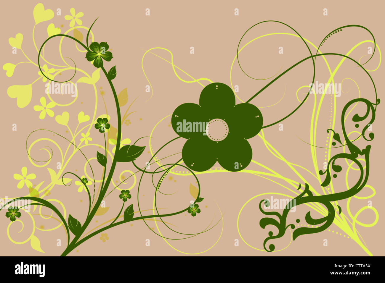 Beautiful illustrated flower background design Stock Photo - Alamy