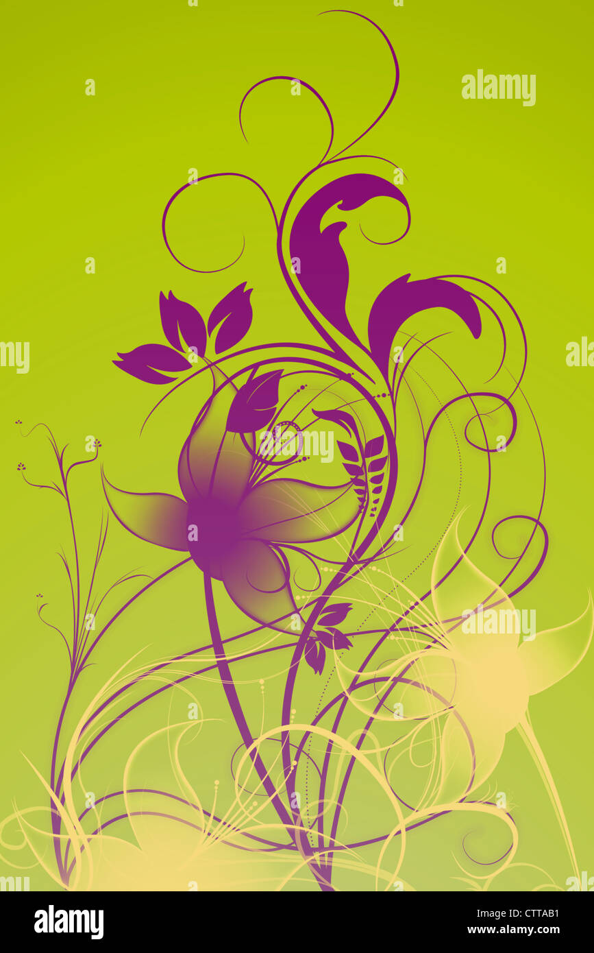 Beautiful illustrated flower background design with gradient Stock ...