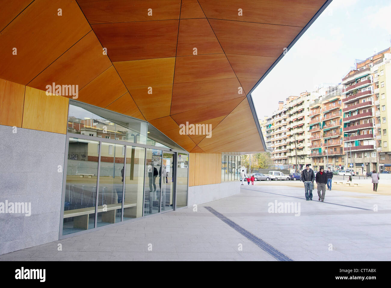 Wood and glass structure Stock Photo - Alamy