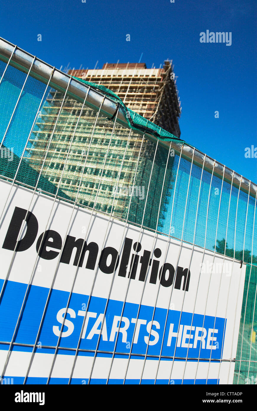 Demolition site sign Bromley-by-Bow, East London, UK Stock Photo - Alamy