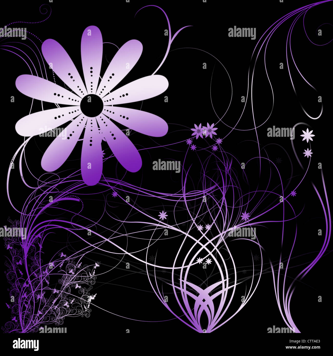 Beautiful illustrated flower background design with gradient Stock ...