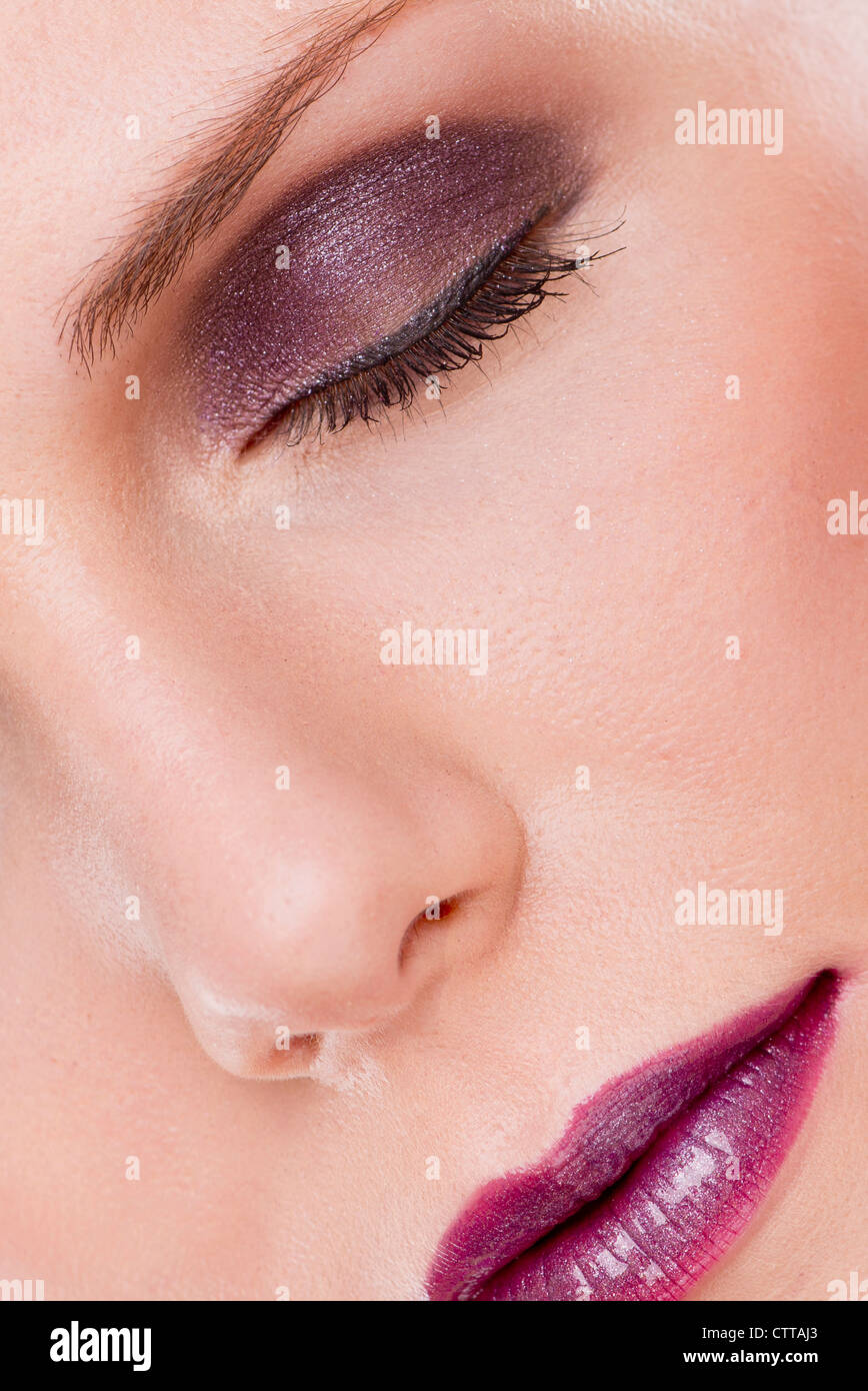 woman close up make up Stock Photo - Alamy