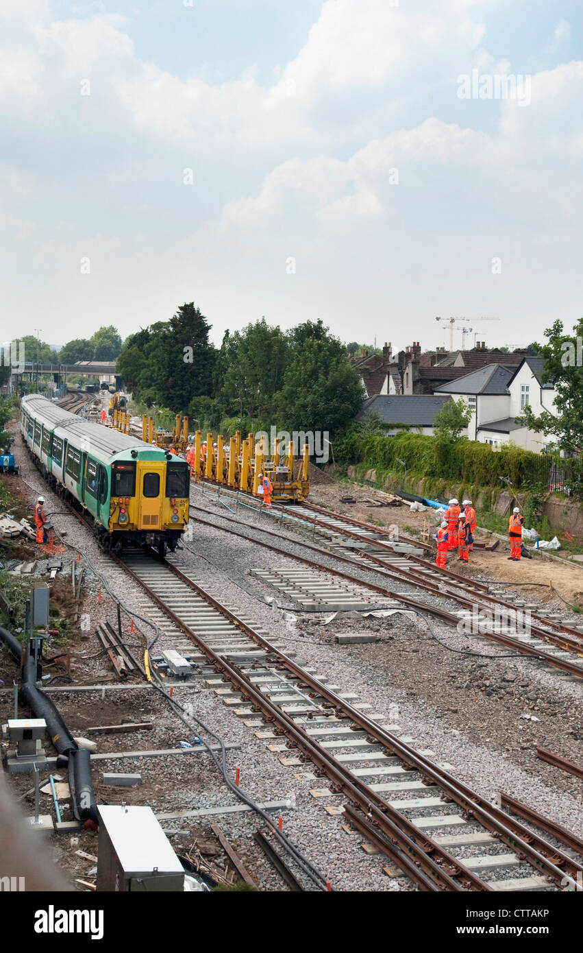 Track relaying train hi-res stock photography and images - Alamy