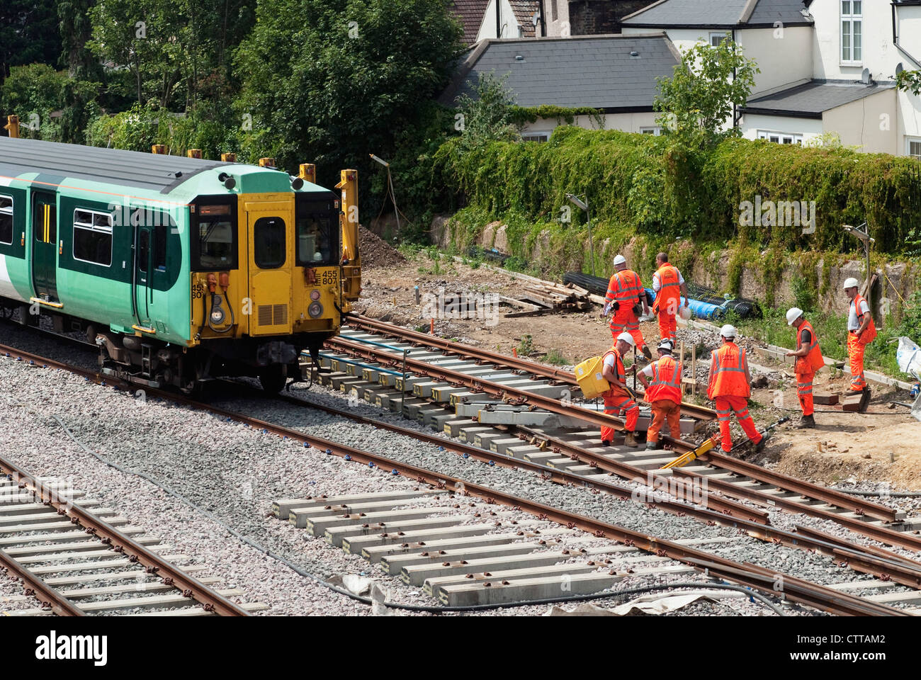 Track relaying train hi-res stock photography and images - Alamy