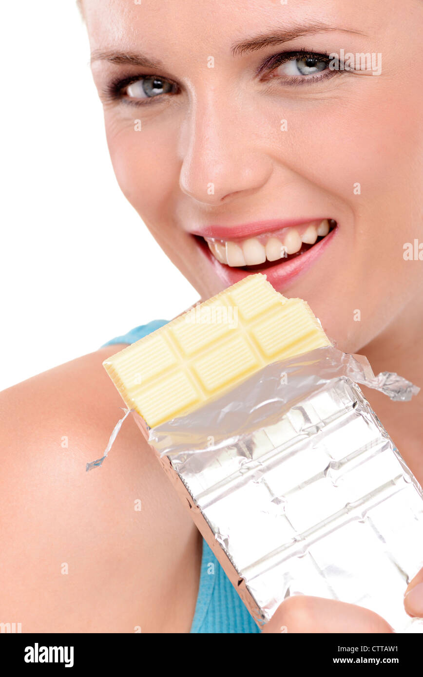 Girl Eating Candy Bar High Resolution Stock Photography and Images - Alamy