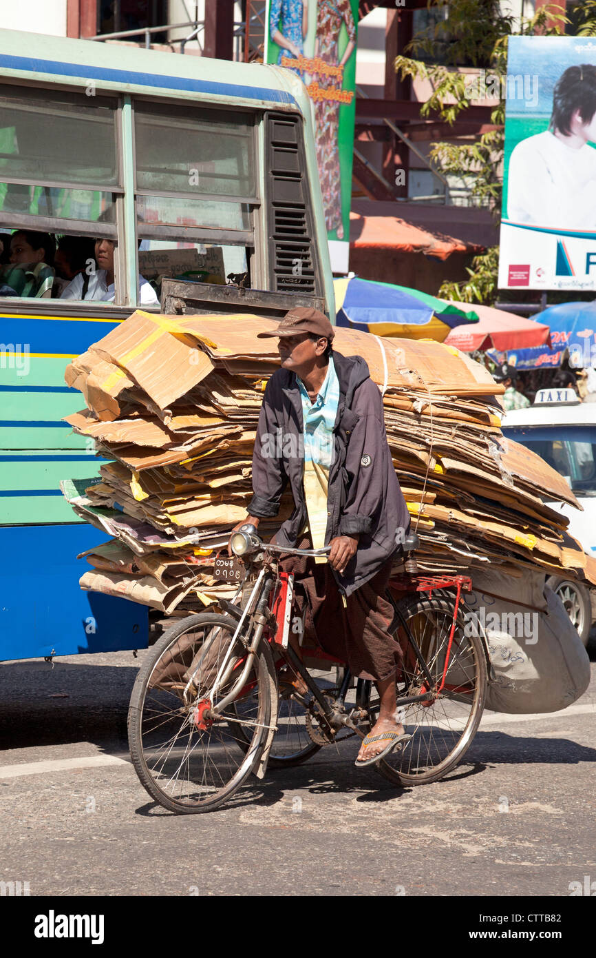 Bicycle taxi, Yangon, Myanmar Stock Photo - Alamy