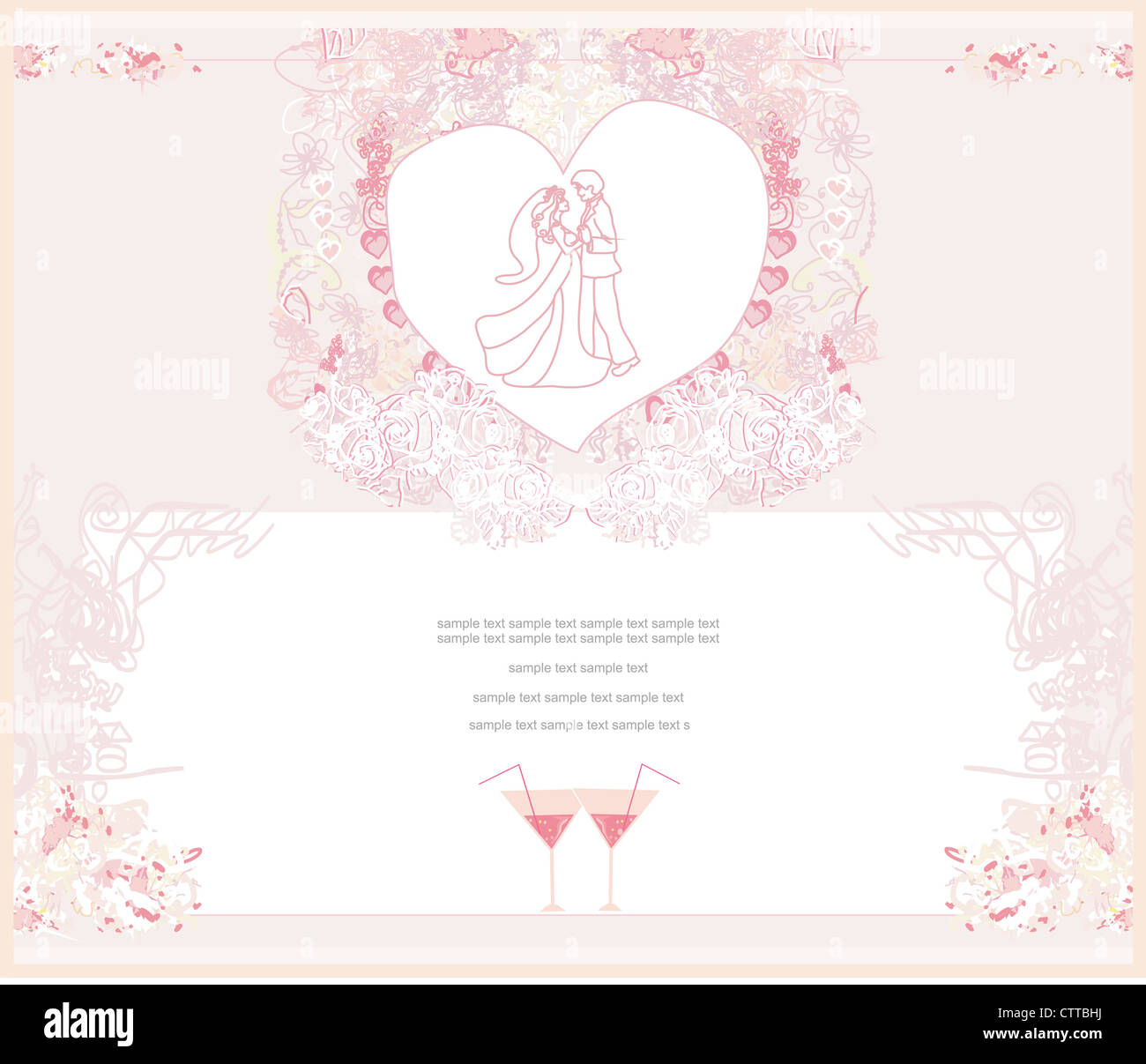 Ballroom wedding dancers - invitation Stock Photo - Alamy