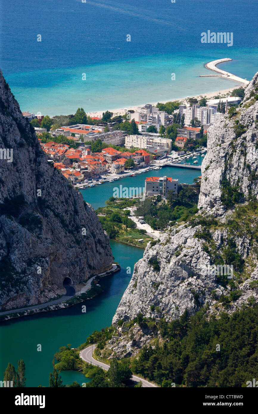 Omis town and Cetina river in Croatia Stock Photo - Alamy